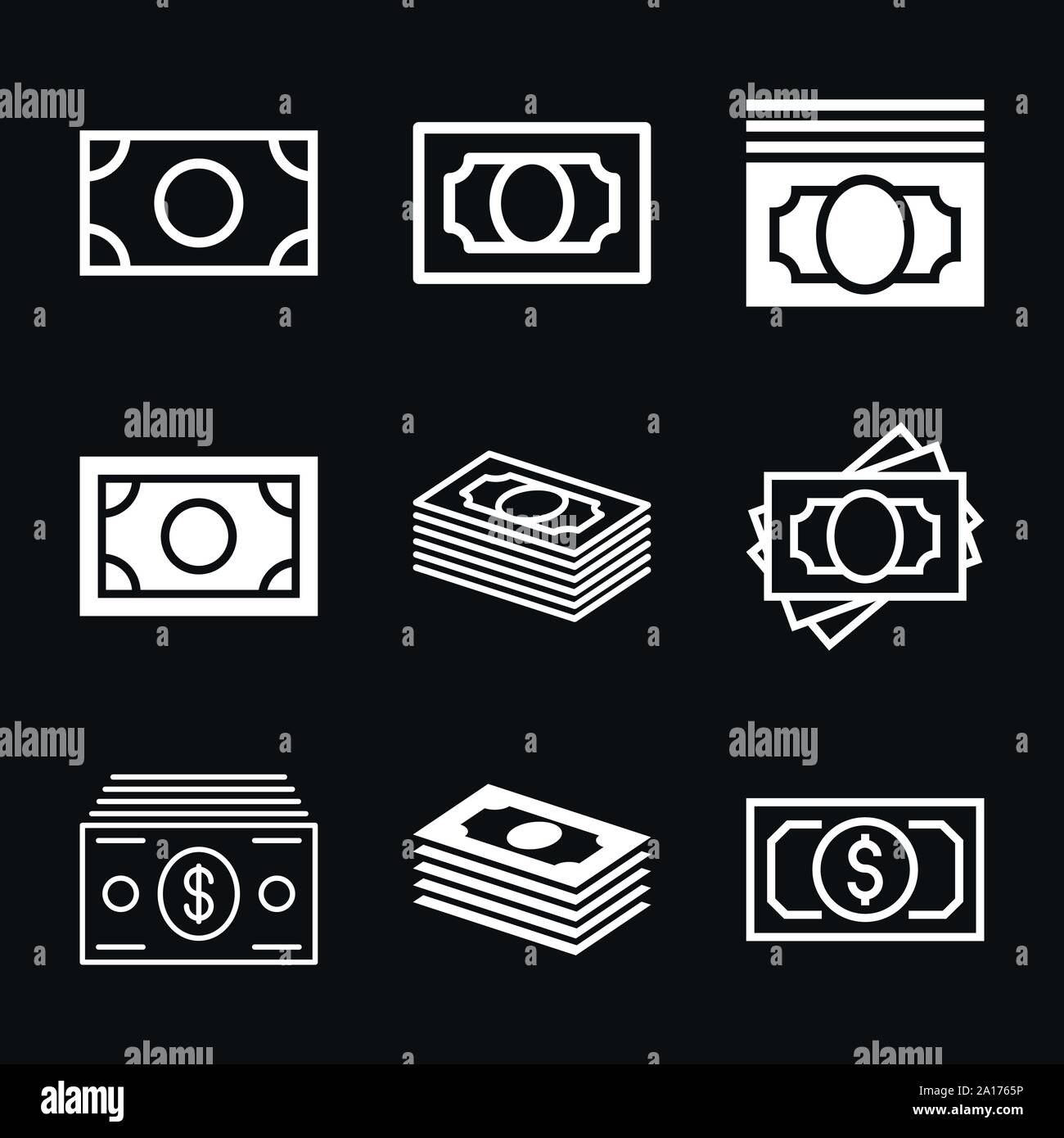 Currency Banknotes vector icon. Illustration style is a flat iconic ...