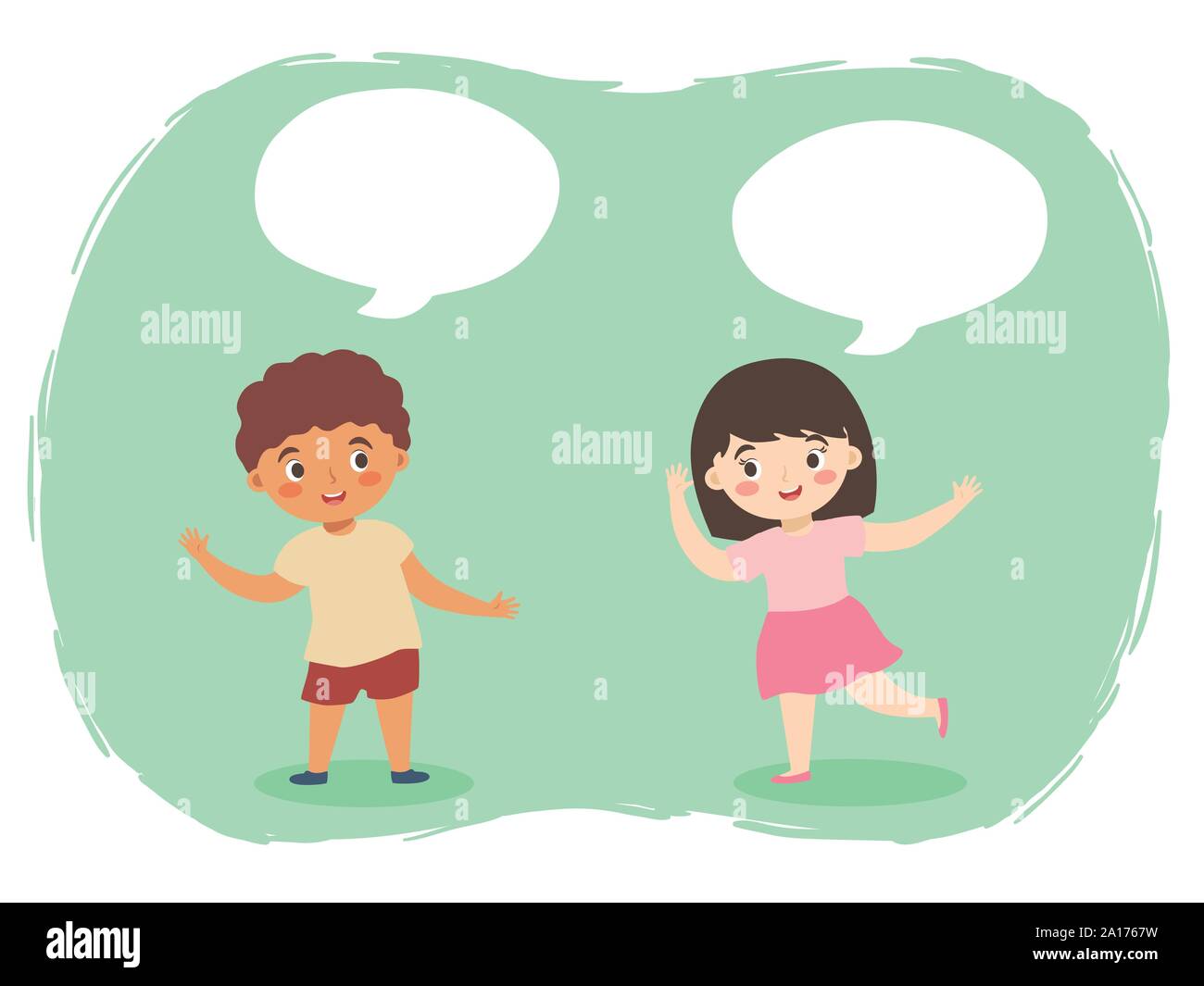 Cartoon girl talking hi-res stock photography and images - Alamy
