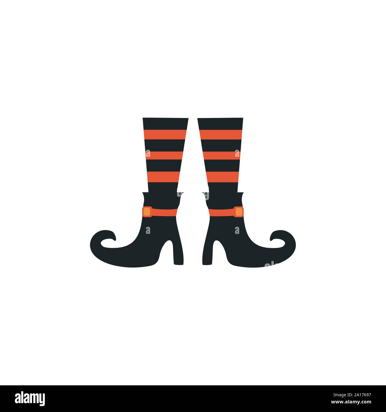 legs of witch trick or treat happy halloween vector illustration Stock ...