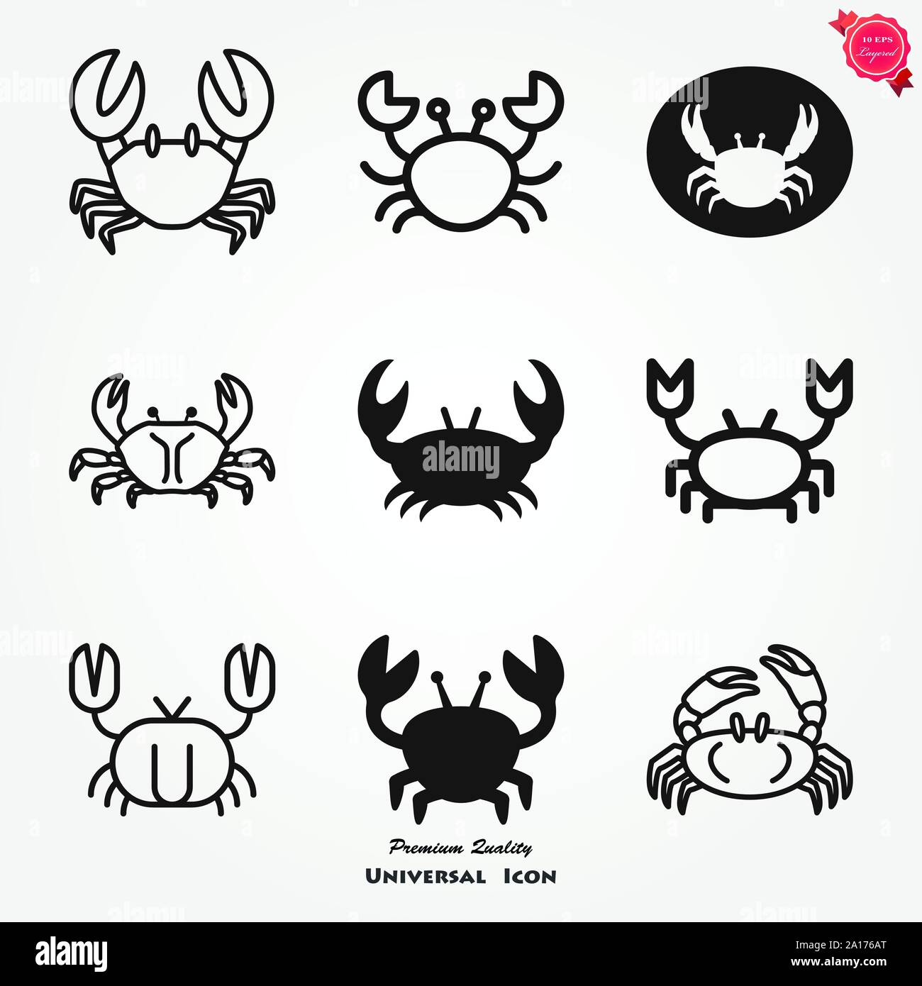 Crab vector icon. crab sign on background Stock Vector Image & Art - Alamy