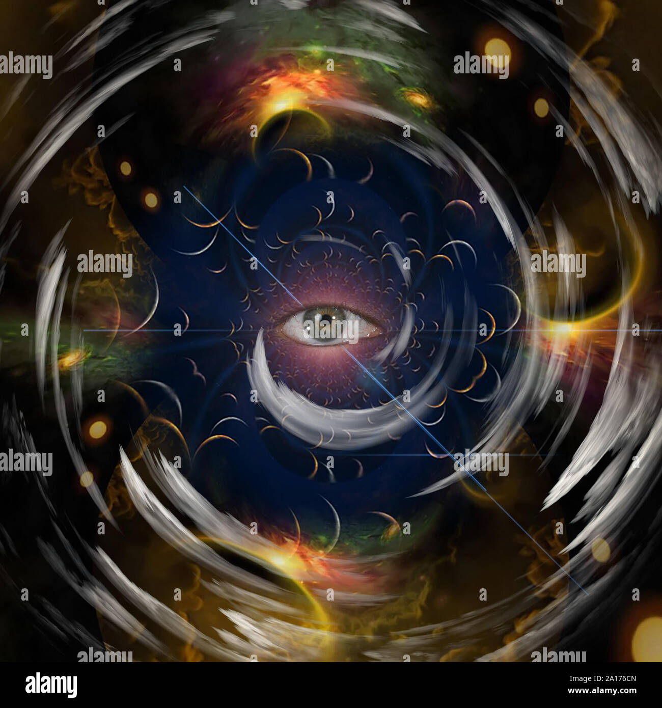 All seeing eye in endless dimensions Stock Photo - Alamy
