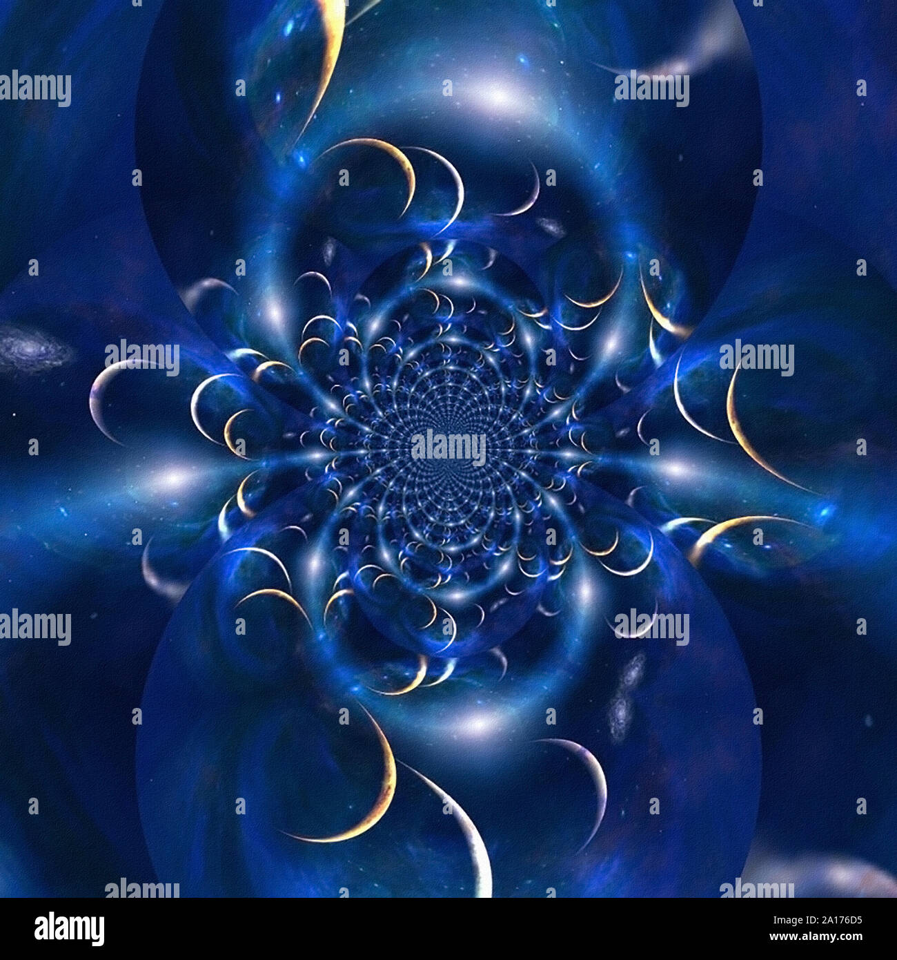 Planetarium. Planets in blue space. Geometric fractal Stock Photo - Alamy