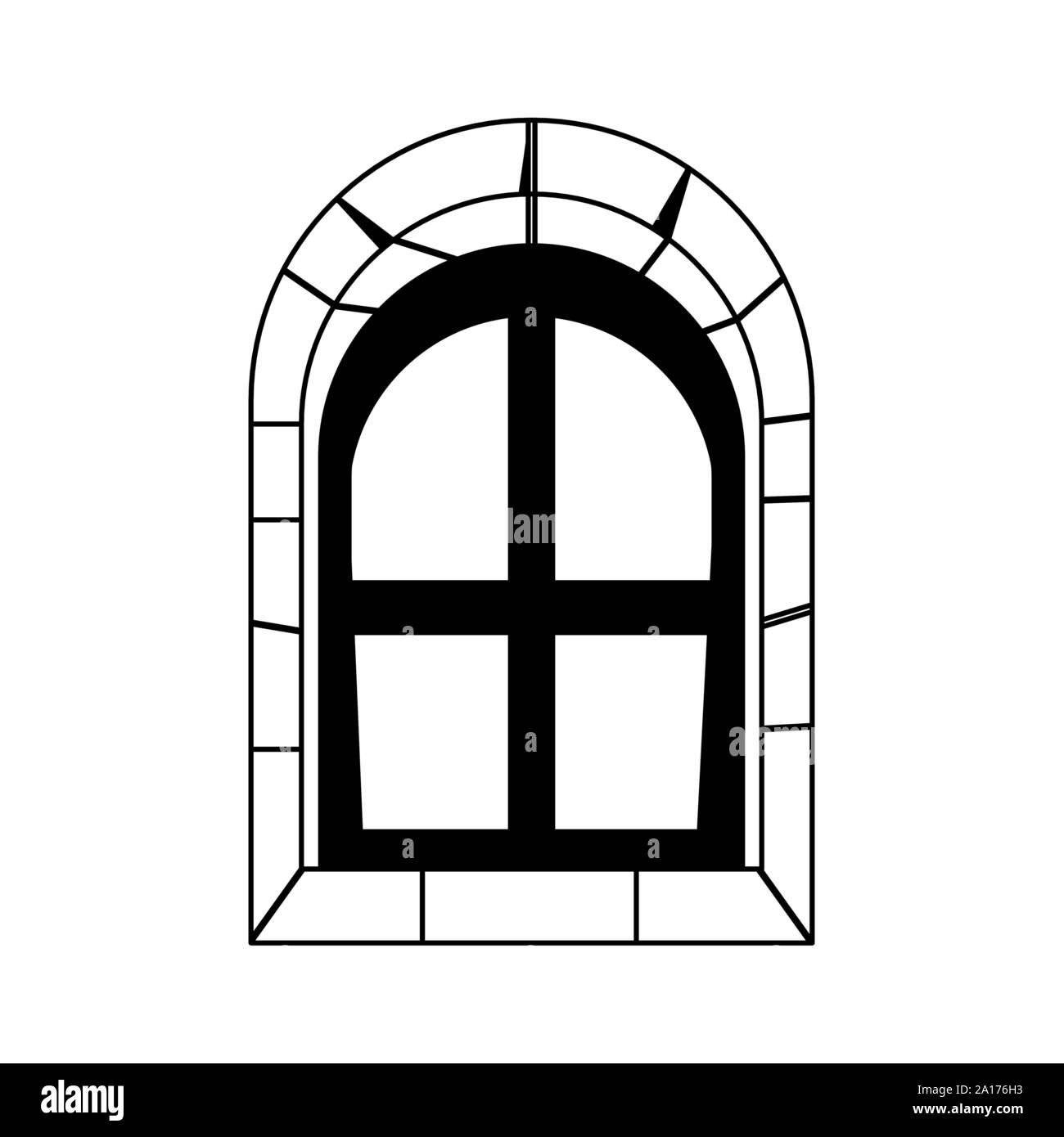halloween castle window isolated icon Stock Vector Image & Art - Alamy