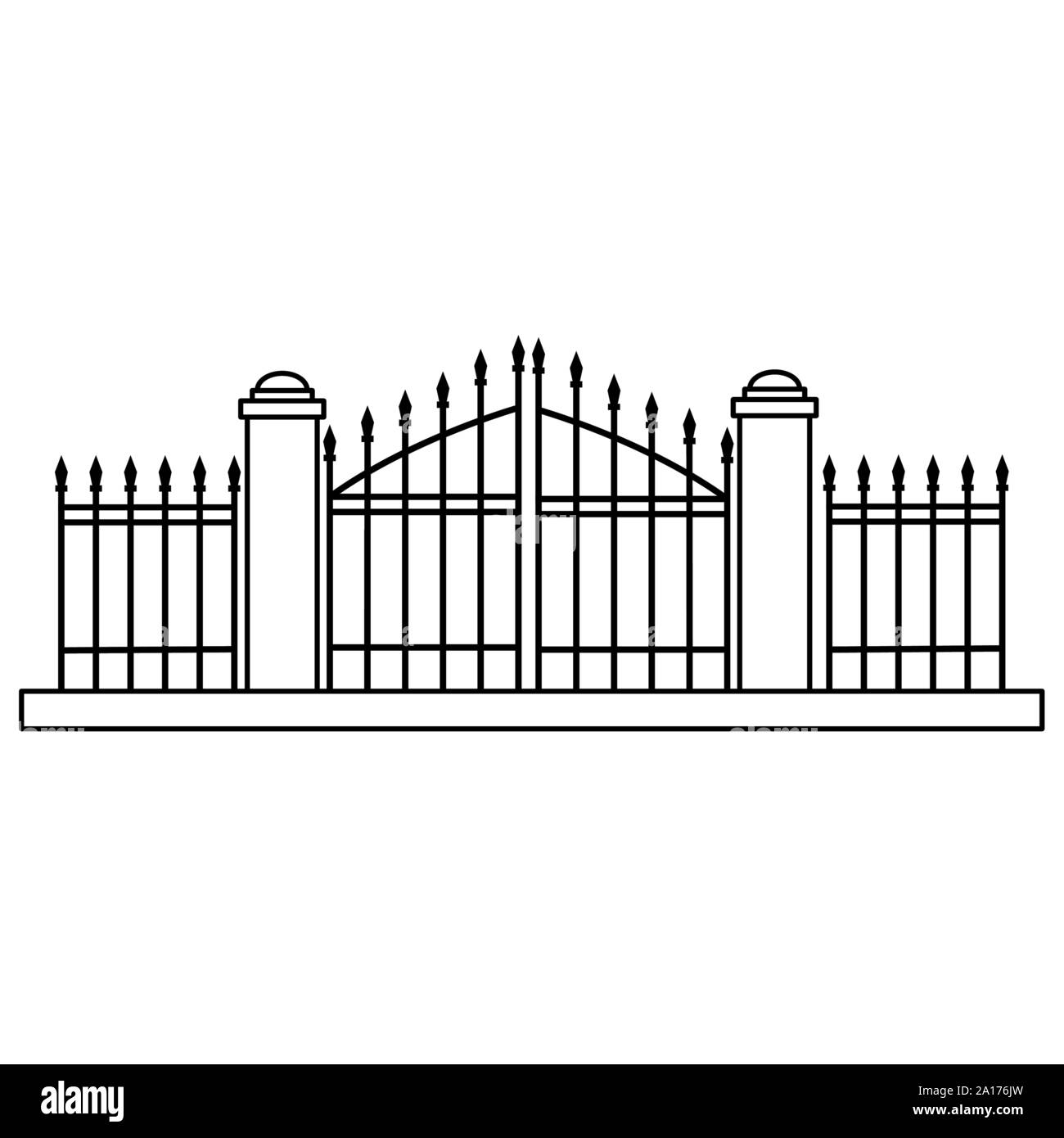halloween cemetery gate isolated icon Stock Vector Image & Art - Alamy