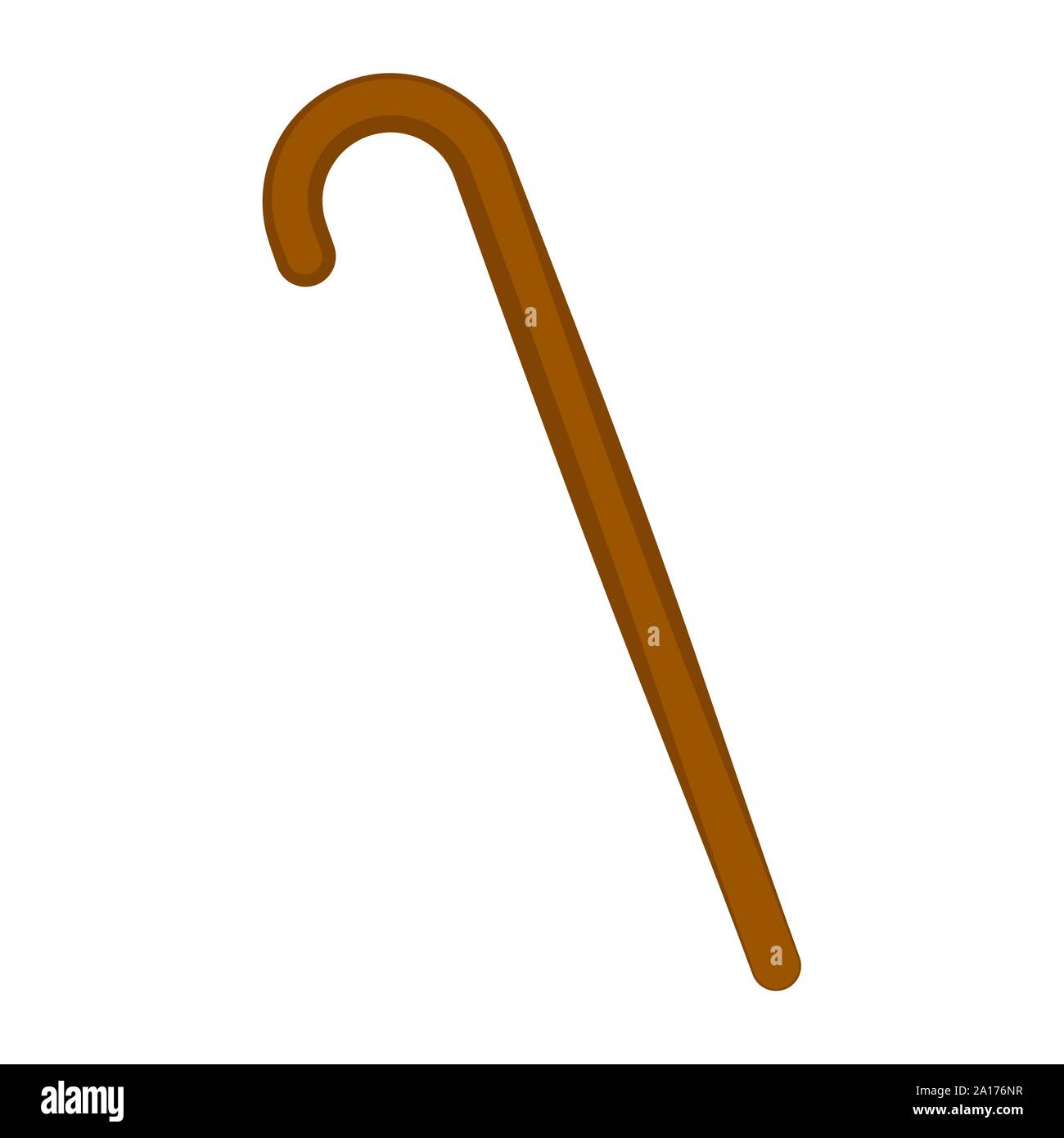 Isolated wooden walking stick on a white background - Vector Stock ...