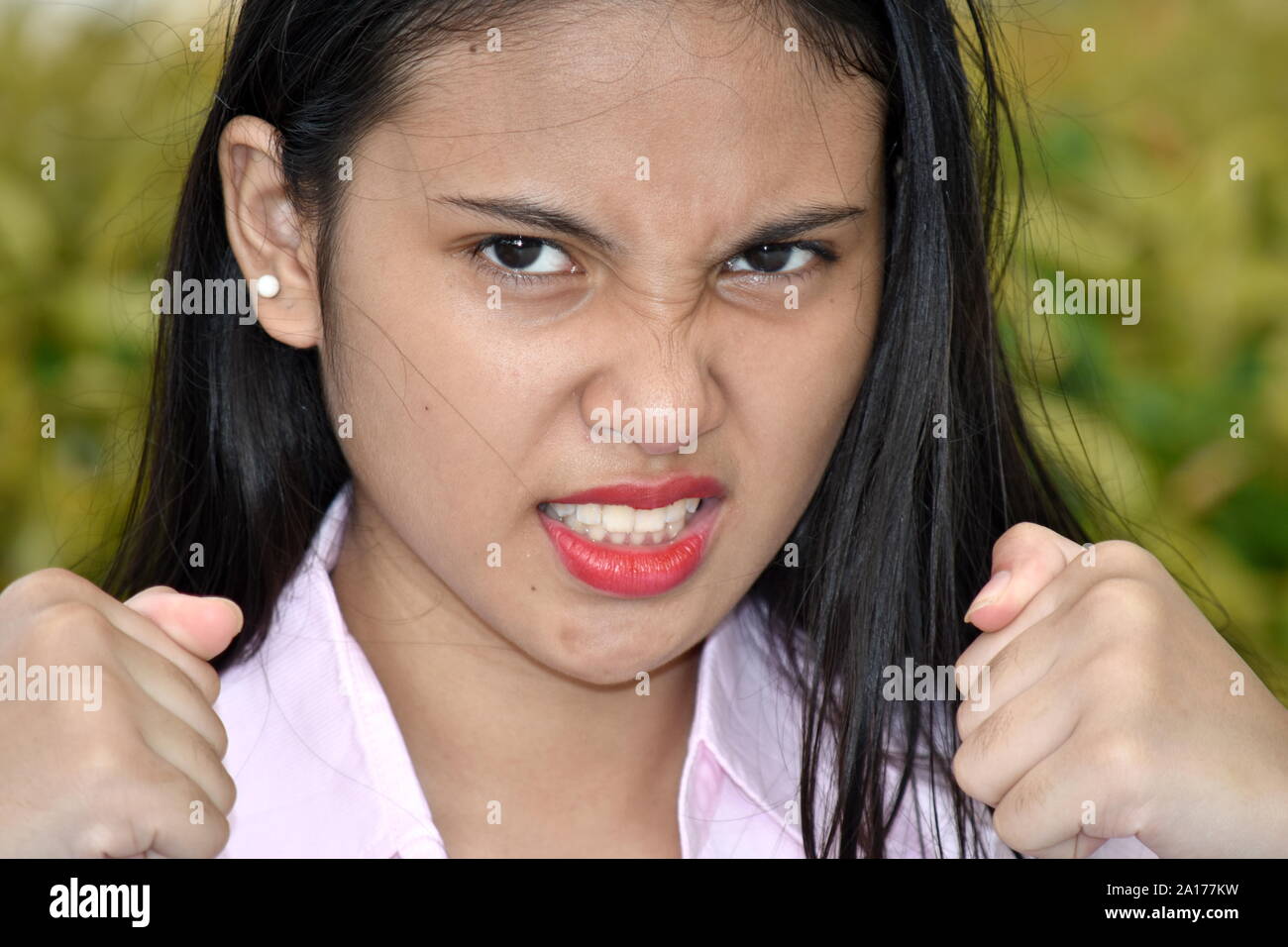 An Angry Teenage Female Stock Photo - Alamy
