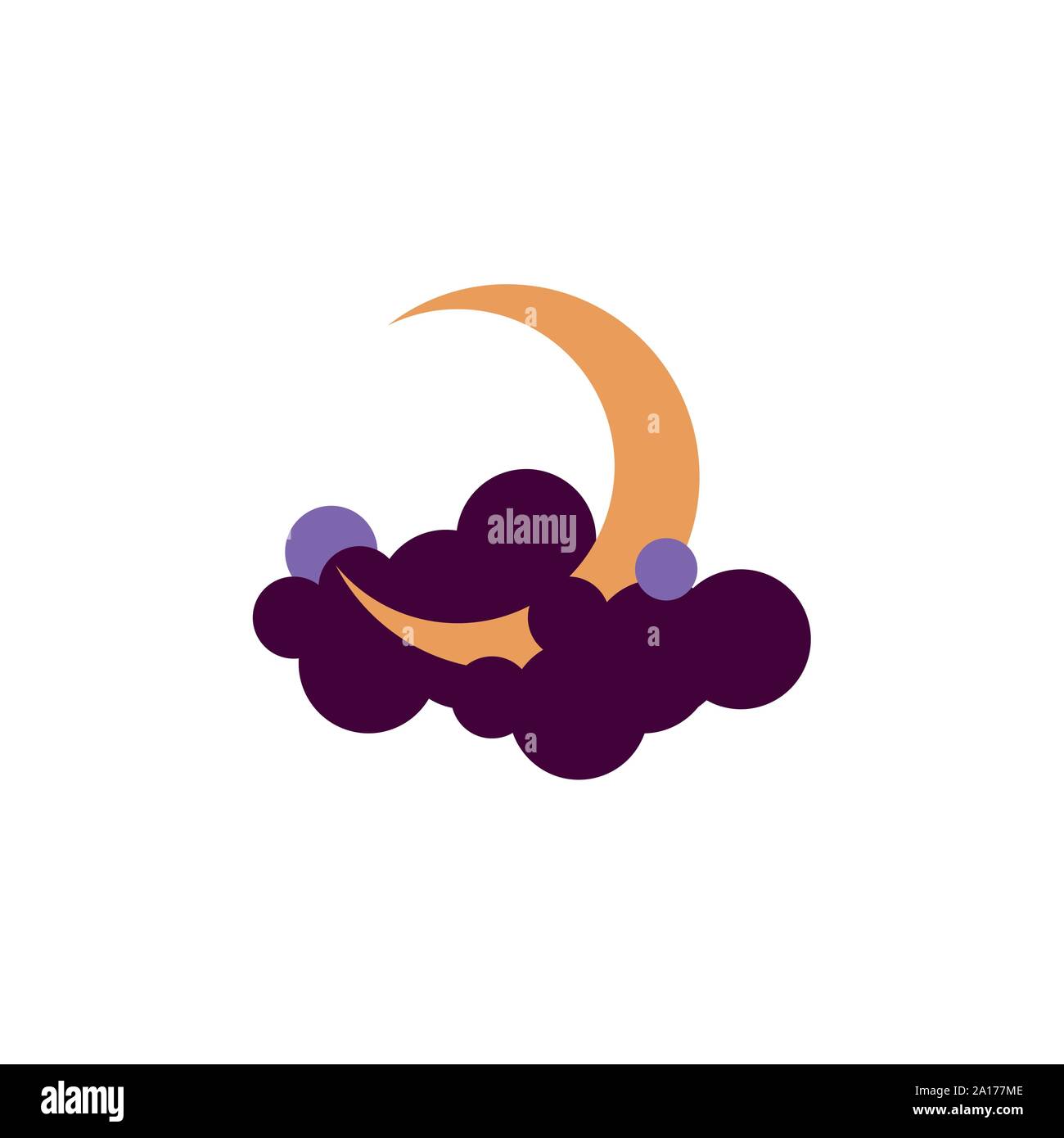 moon cloud night trick or treat happy halloween vector illustration ...