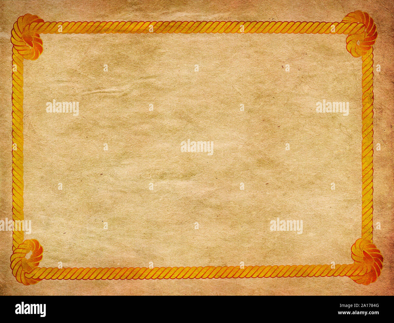 Yellow rope frame, border on paper background Stock Photo - Alamy