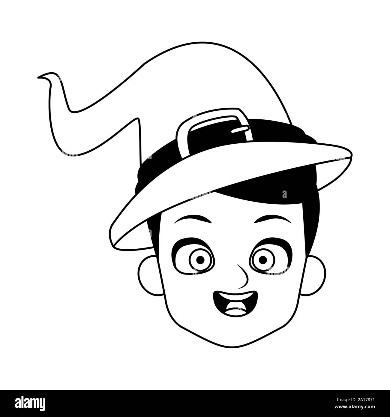 little boy with magician costume head character Stock Vector Image ...