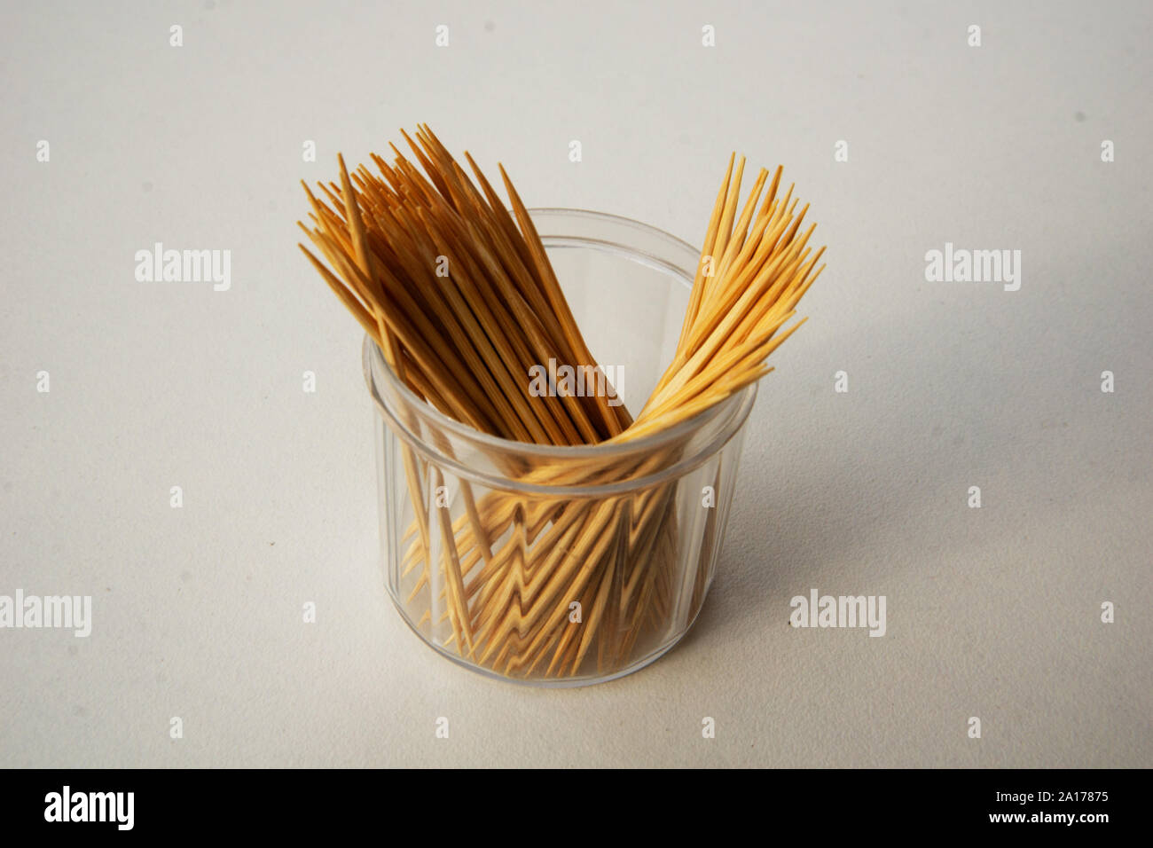 Toothpicks isolated on white background. Tooth picks spilling out of ...