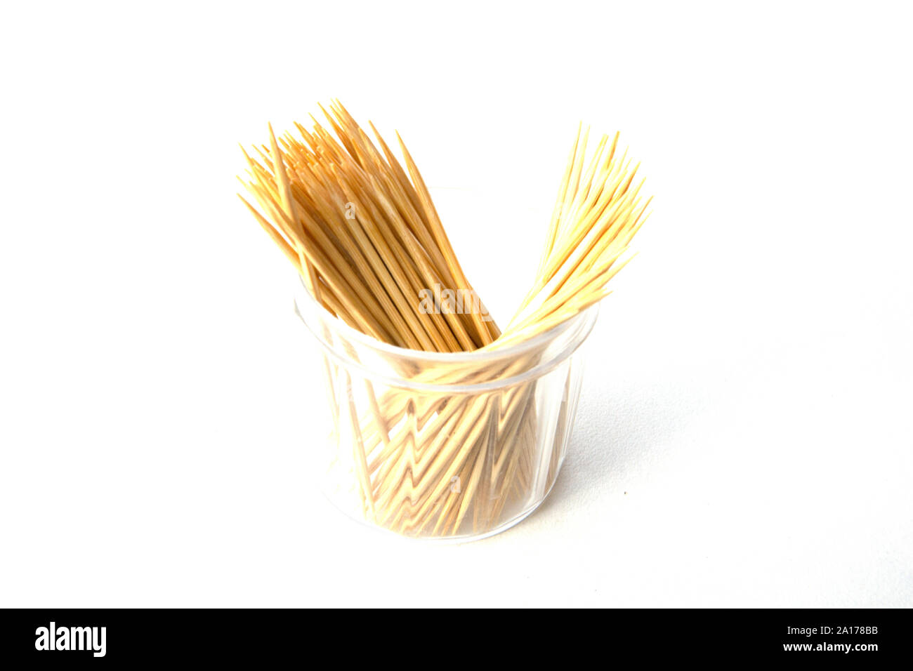 Toothpicks isolated on white background. Tooth picks spilling out of ...