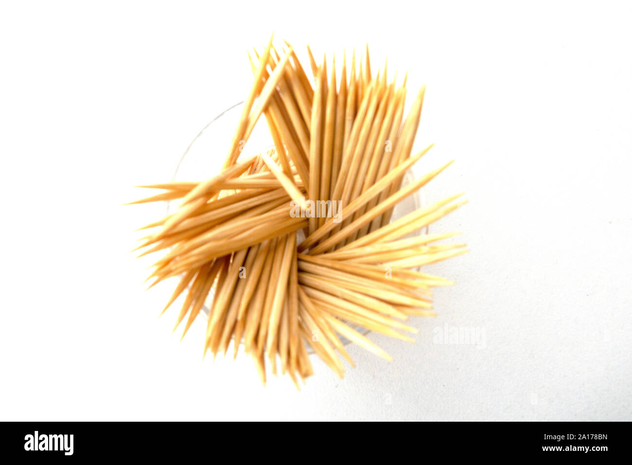 Toothpicks isolated on white background. Tooth picks spilling out of ...
