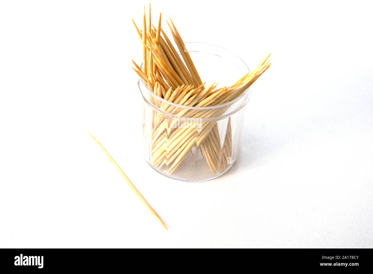 Toothpicks isolated on white background. Tooth picks spilling out of ...