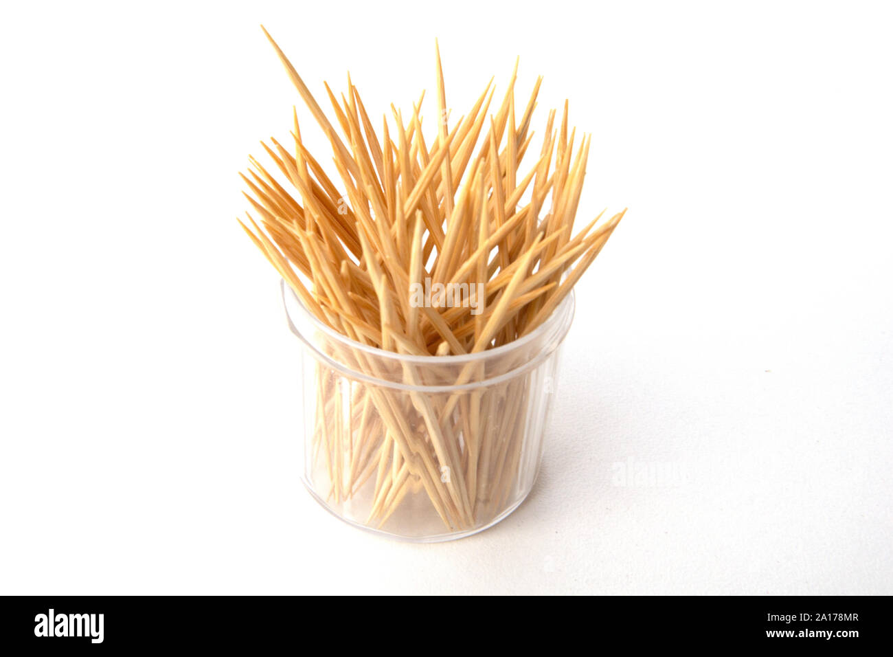 Toothpicks isolated on white background. Tooth picks spilling out of ...