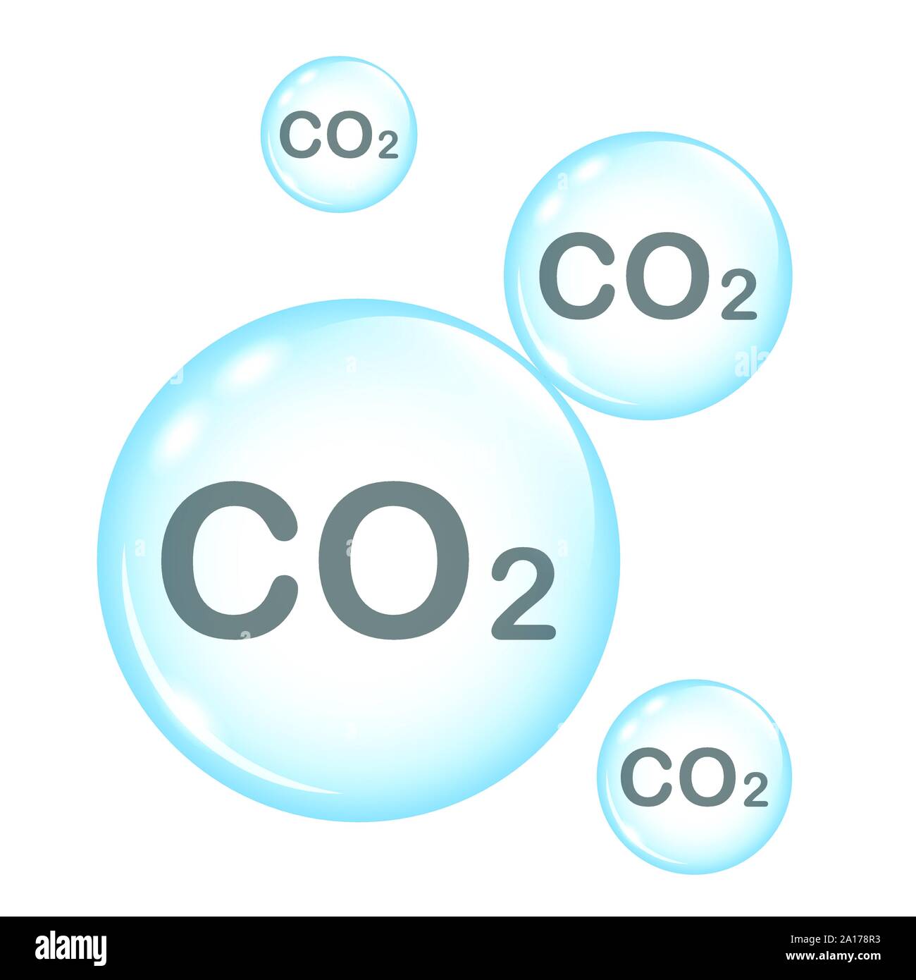 co2 emission blue bubbles isolated on white vector illustration EPS10 ...