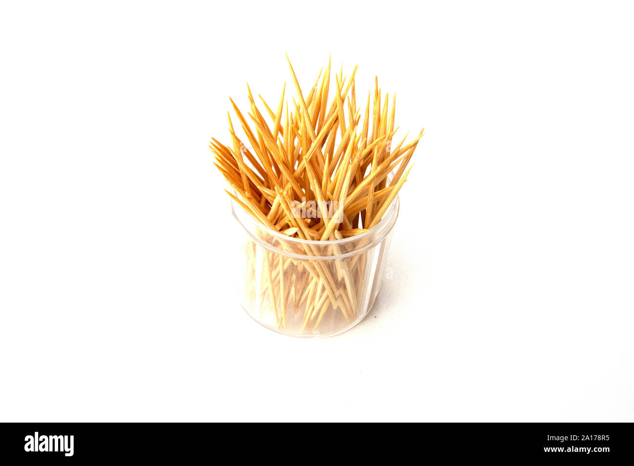 Toothpicks isolated on white background. Tooth picks spilling out of ...