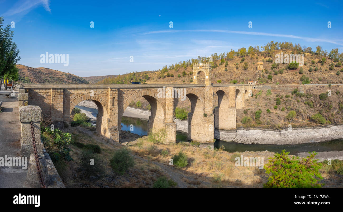 The Roman bridge of Alcantara is a two thousand year old stone bridge ...
