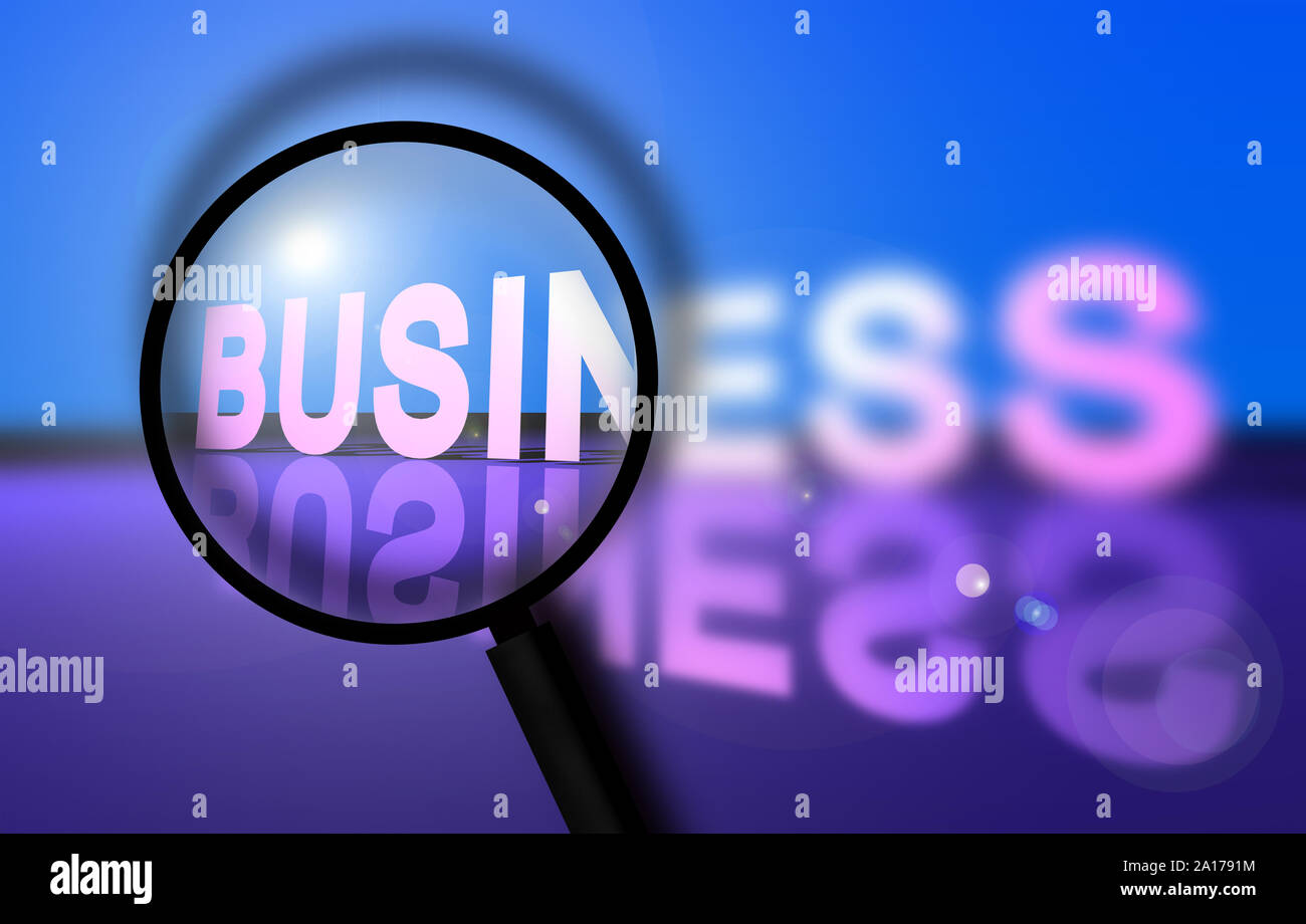 Business success with magnifying glass Stock Photo - Alamy