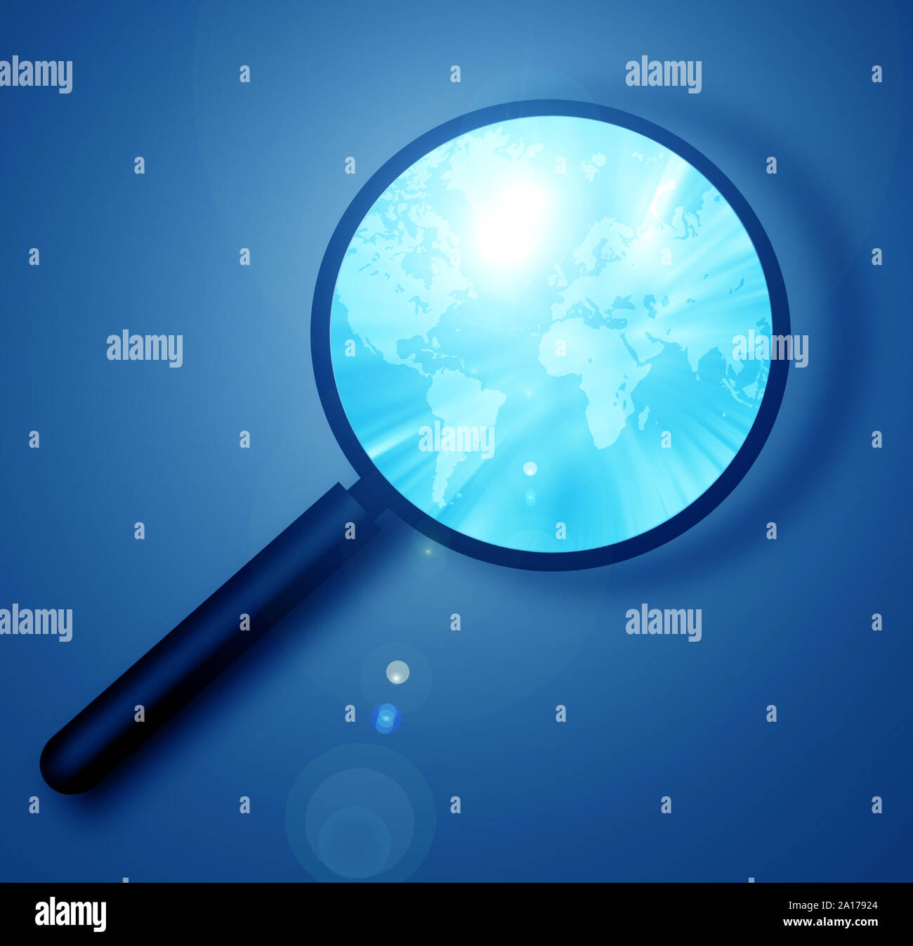 Map europe magnifying glass looking hi-res stock photography and images ...
