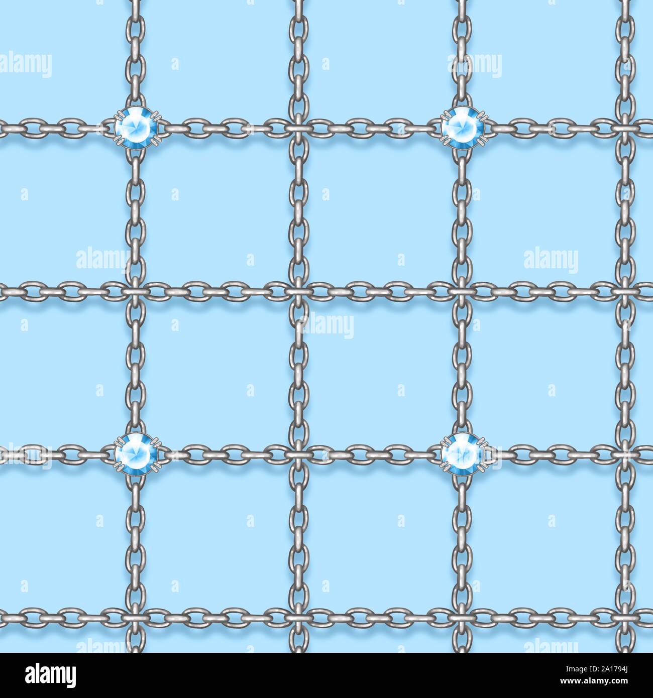 Silver chain seamless pattern Stock Photo - Alamy