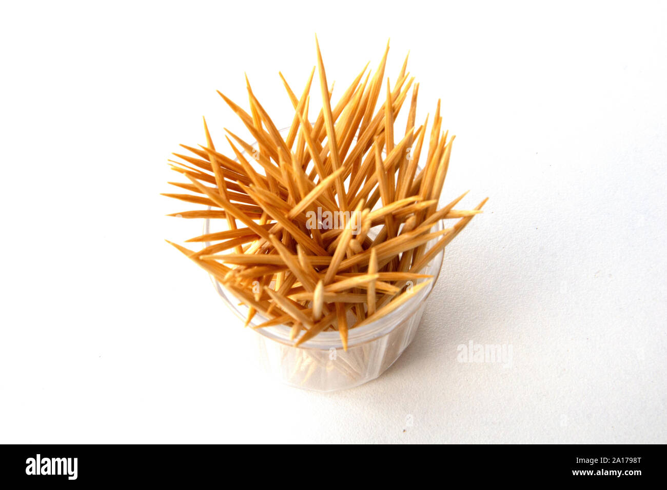 Toothpicks isolated on white background. Tooth picks spilling out of ...