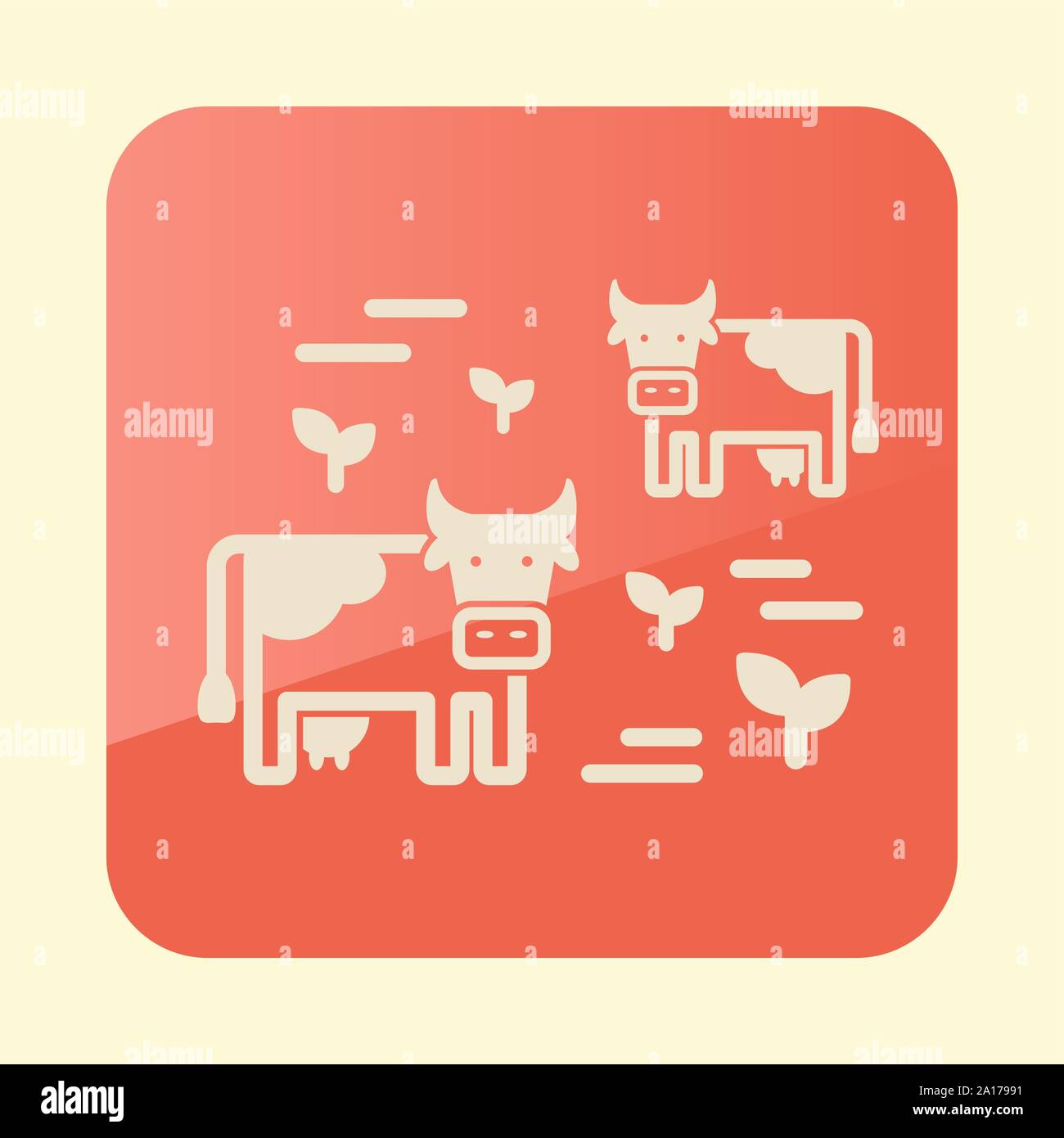 Cow on a pasture icon. Agriculture sign. Graph symbol for your web site ...