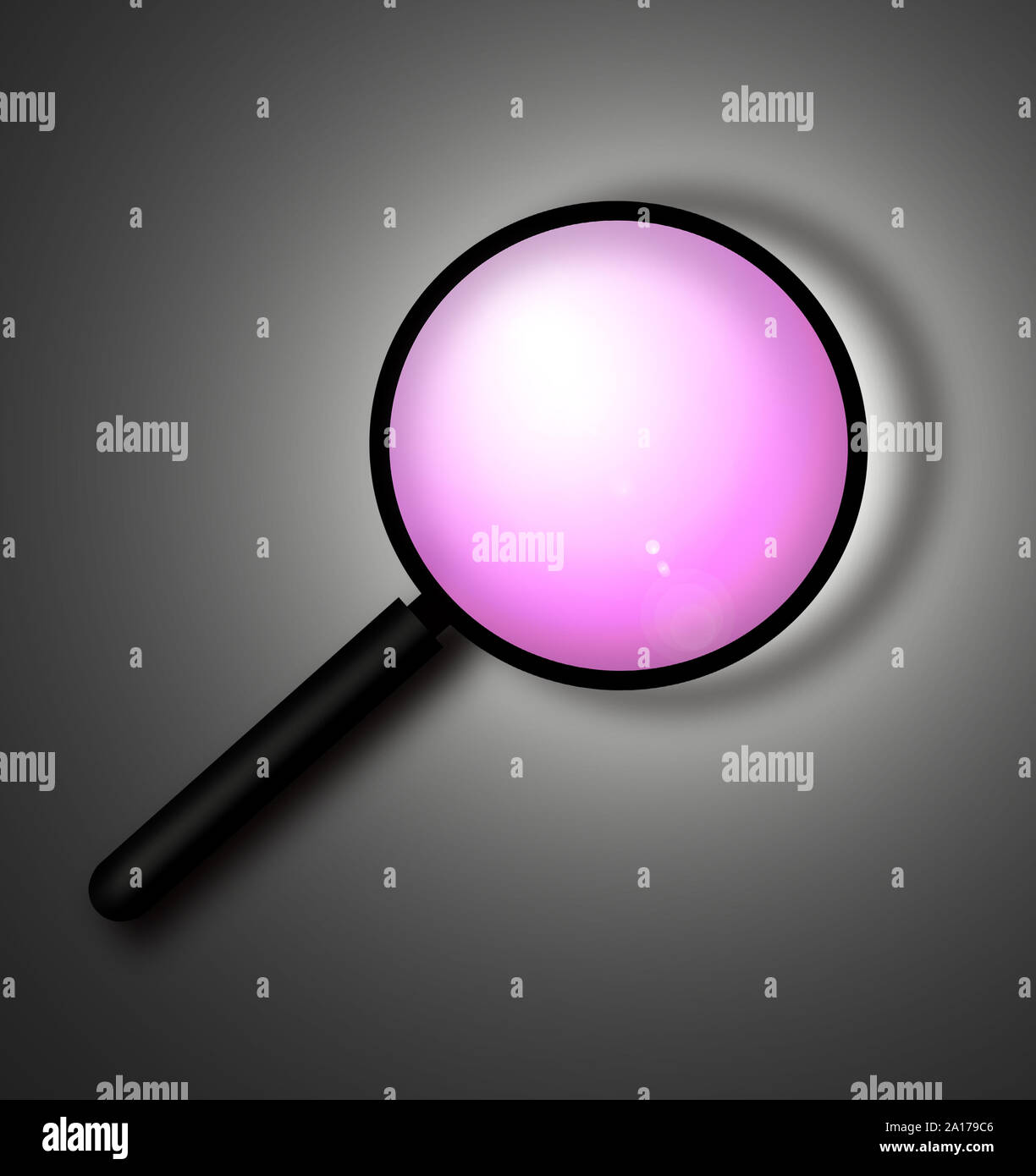 Close up of Magnifying glass, 2D digital art Stock Photo - Alamy