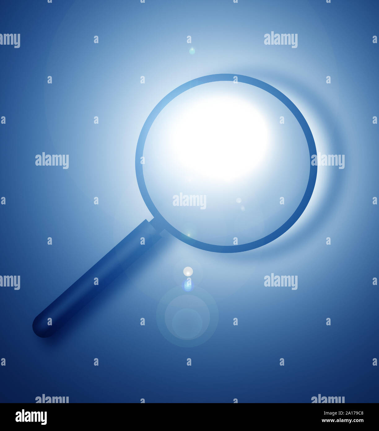 Close up of Magnifying glass, 2D digital art Stock Photo - Alamy