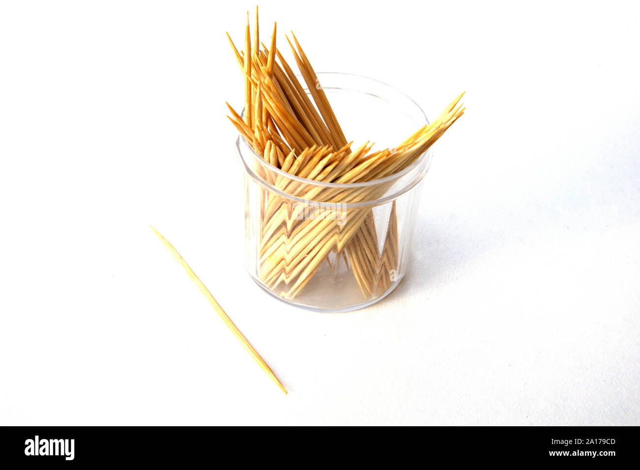 Toothpicks isolated on white background. Tooth picks spilling out of ...