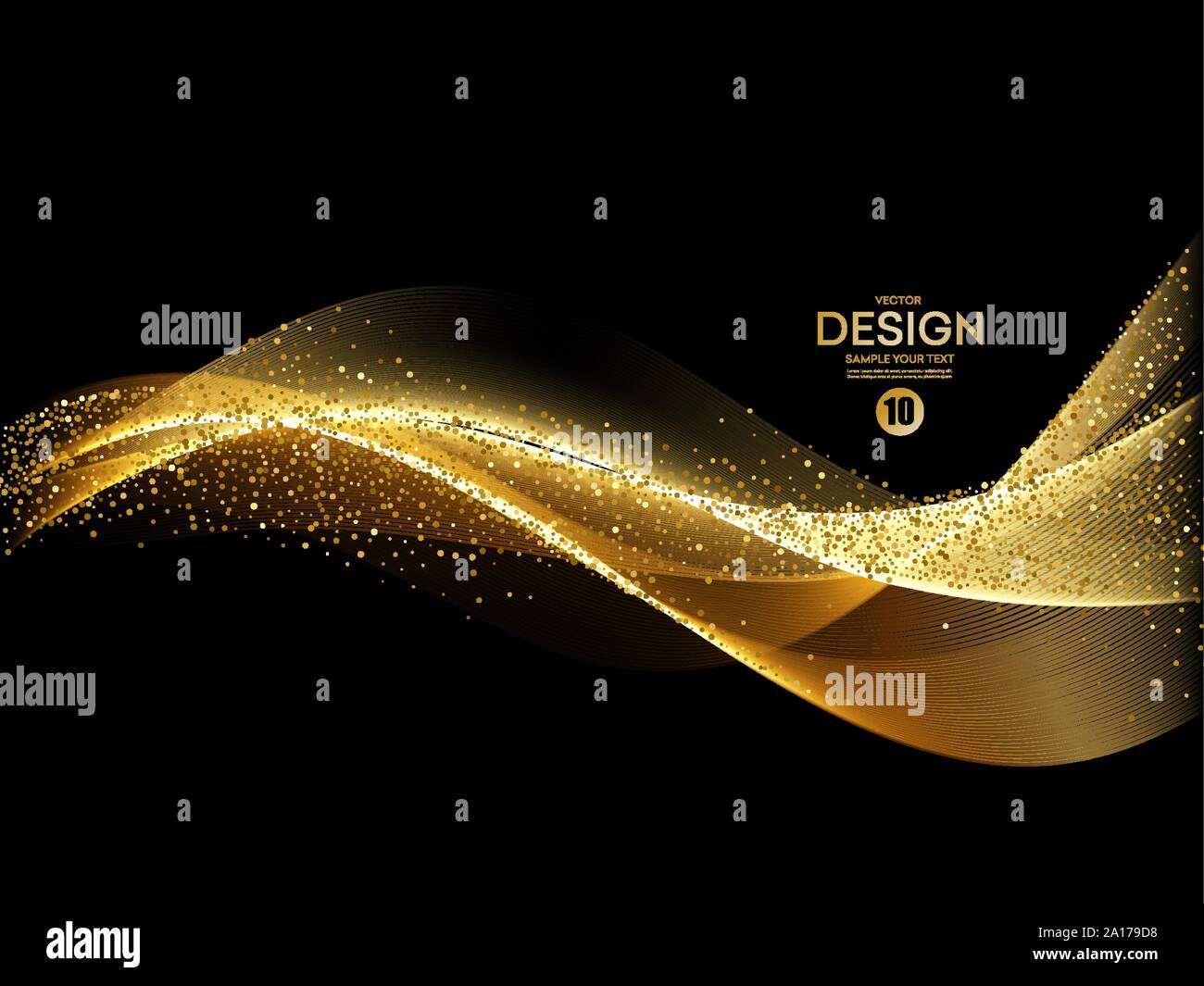 Abstract shiny color gold wave design element Stock Vector Image & Art ...