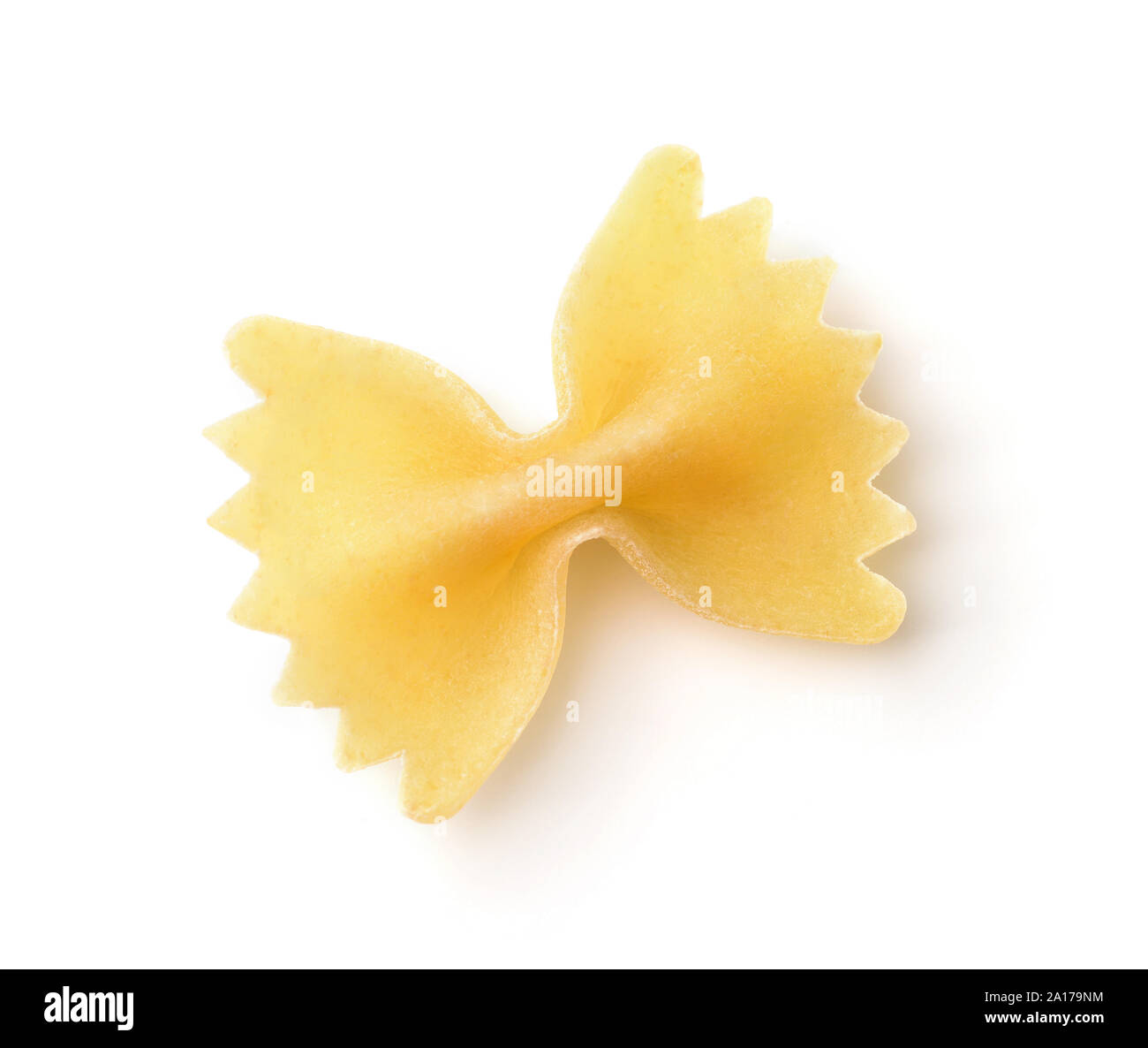 Top view of single uncooked farfalle pasta isolated on white Stock ...