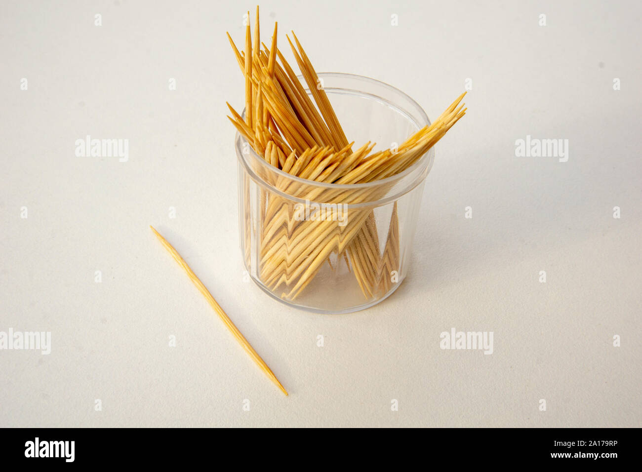 Toothpicks isolated on white background. Tooth picks spilling out of ...