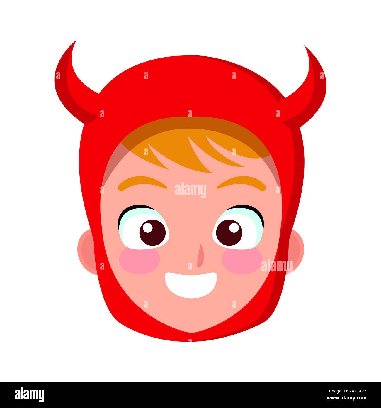little boy with devil costume head character Stock Vector Image & Art ...
