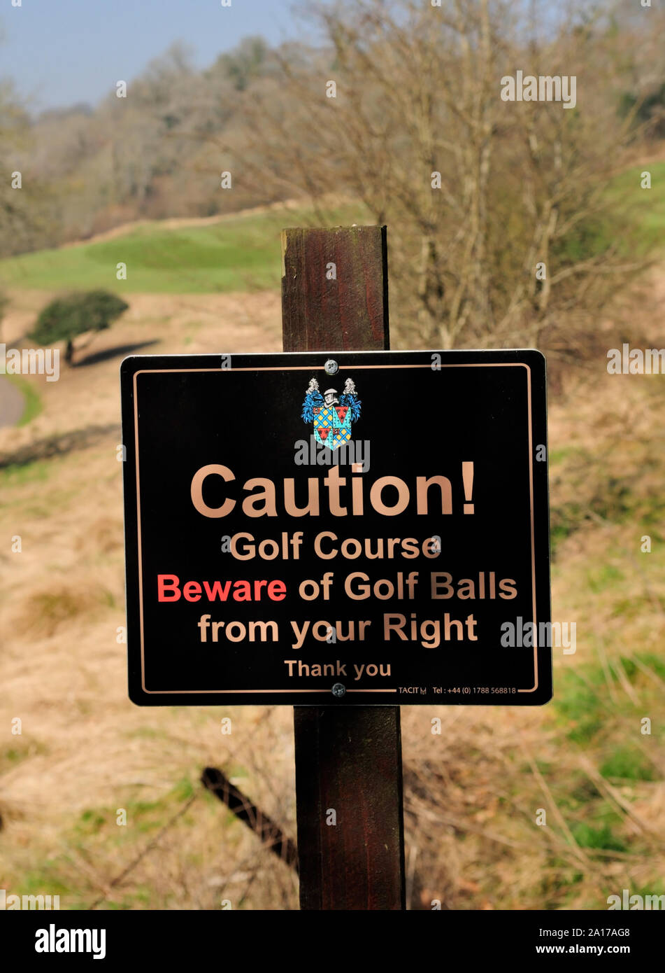 Beware golf balls warning sign hi-res stock photography and images - Alamy