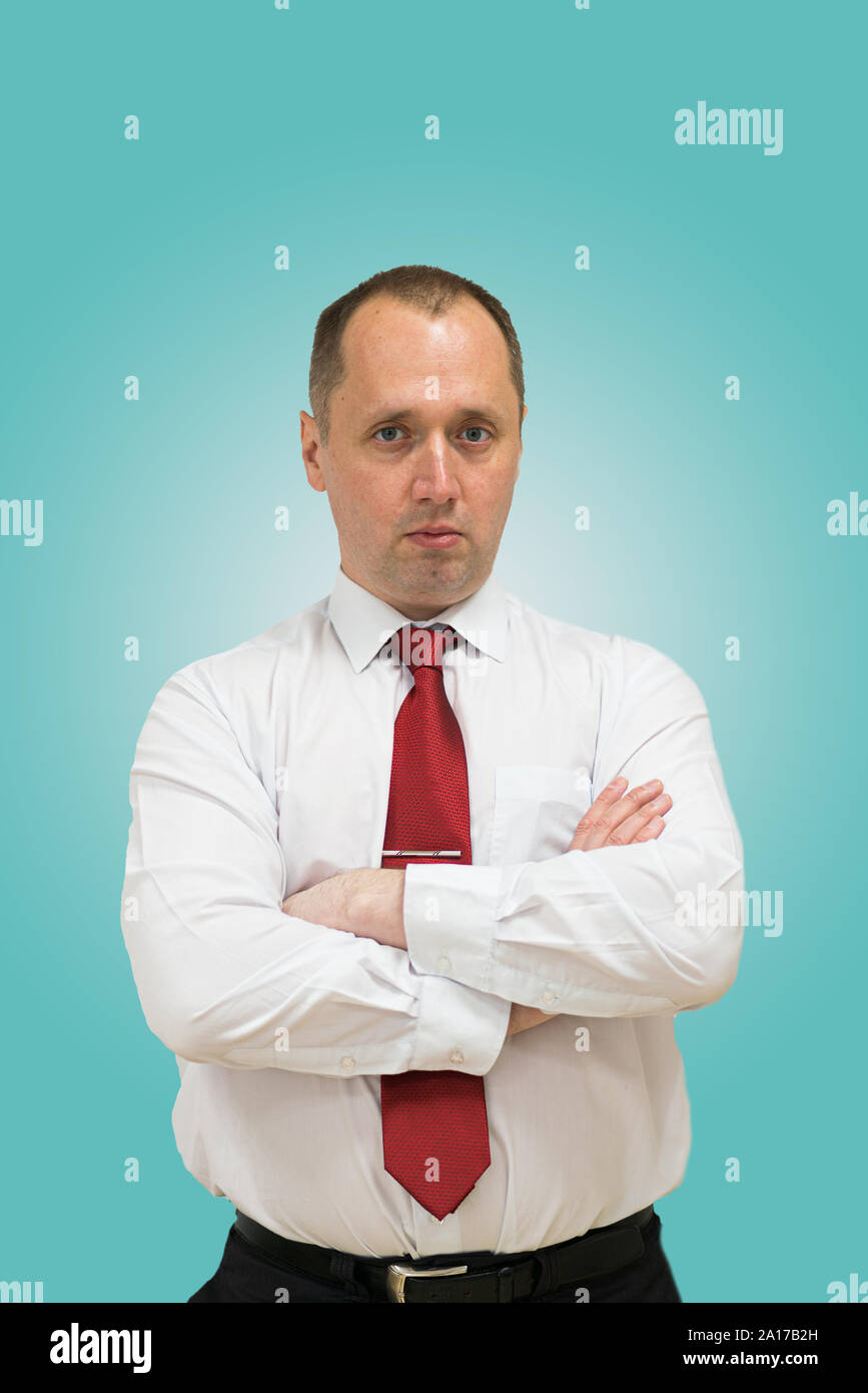 Portrait of a handsome smiling business man, isolated on white ...