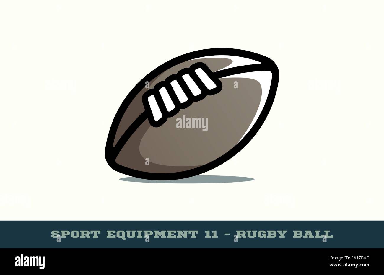 Vector rugby ball icon. Game equipment. Professional sport, classic ...