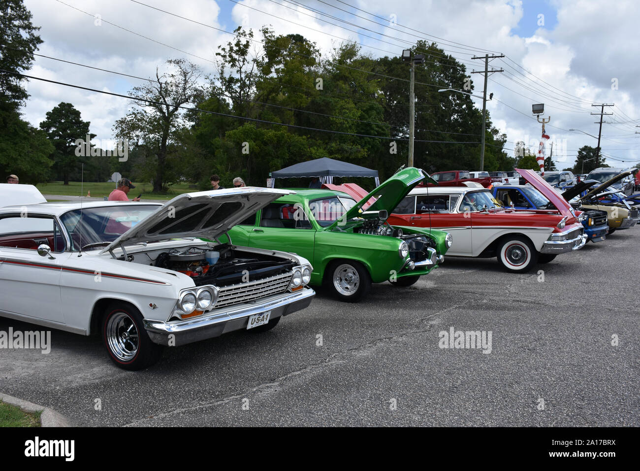 Antique Cars on display at a car show Stock Photo - Alamy
