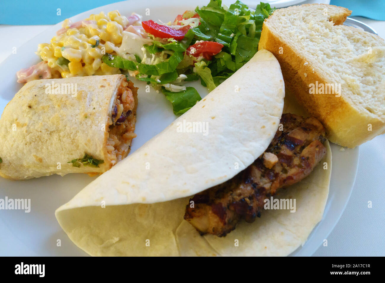 plate in a fast food restaurant full of food Stock Photo - Alamy