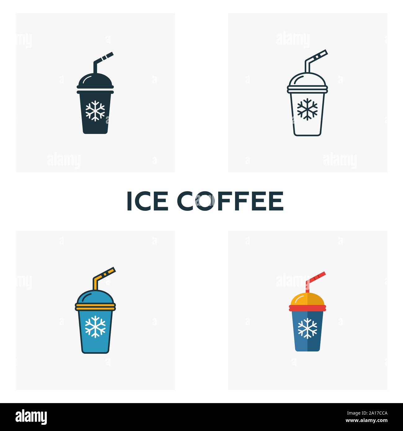 Ice Coffee icon. Thin line symbol design from coffe shop icon ...