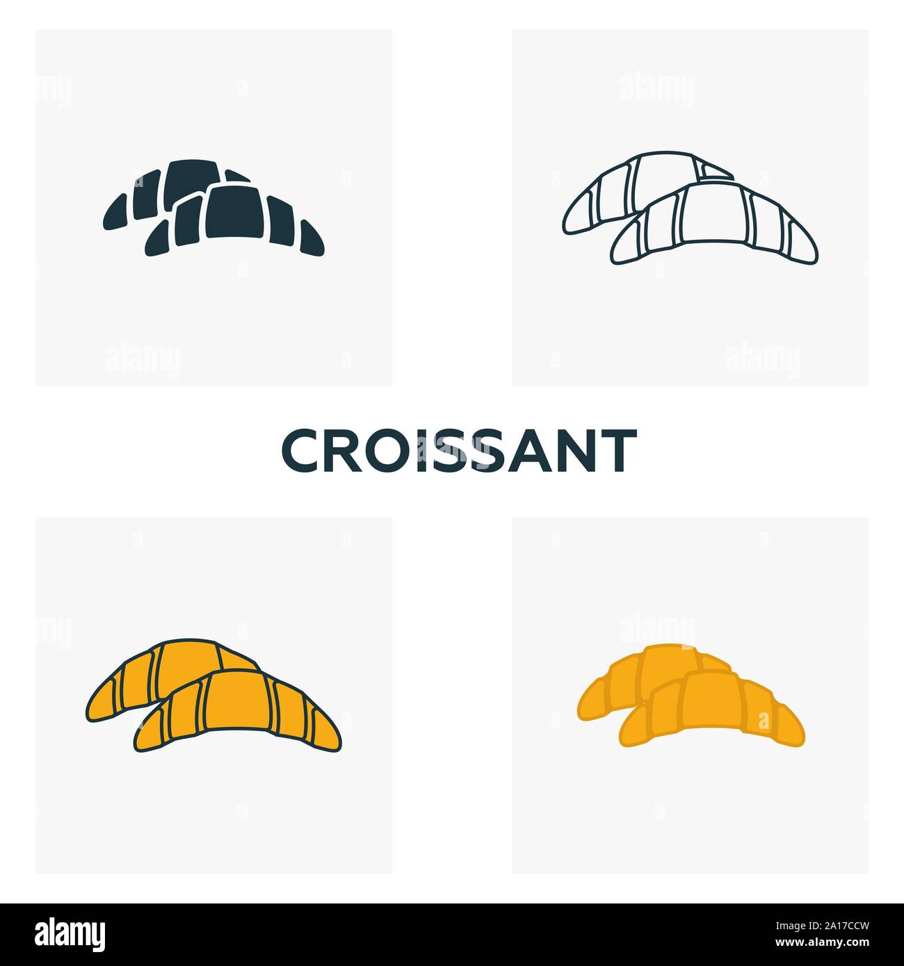 Croissant icon. Thin line symbol design from coffe shop icon collection ...