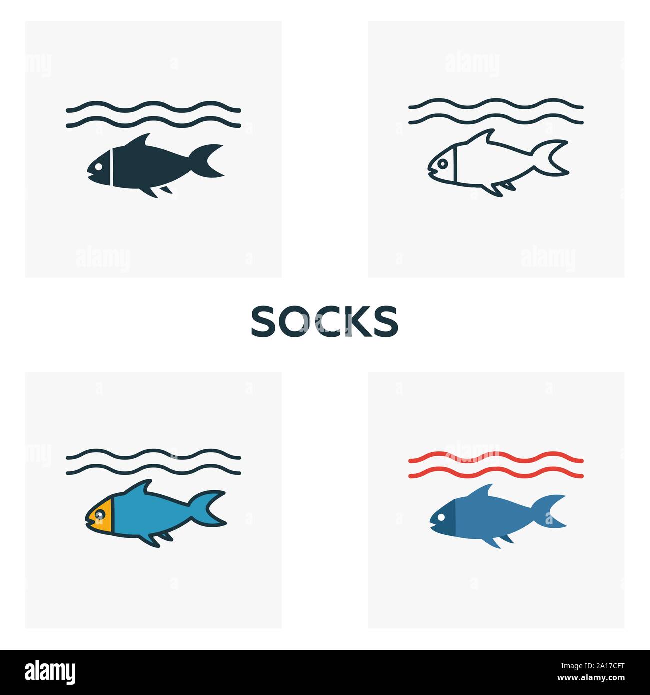 Life Under Water icon set. Four elements in diferent styles from ...