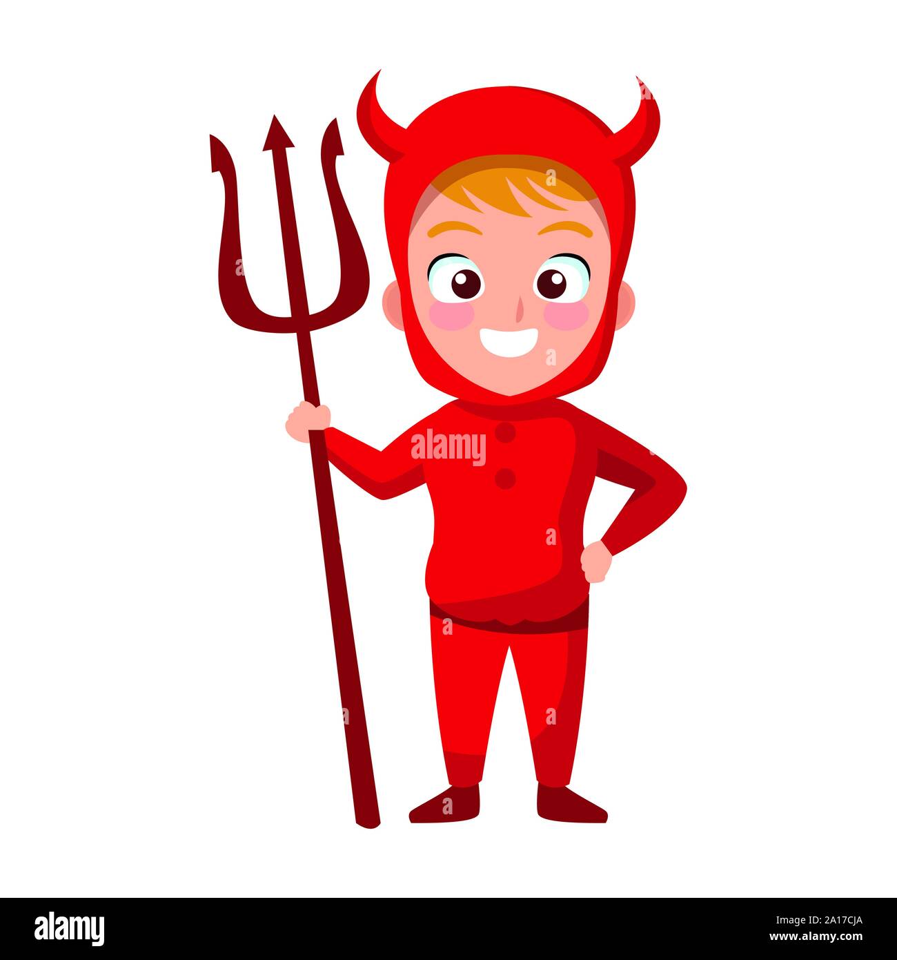 Child boy devil horns trident hi-res stock photography and images - Alamy
