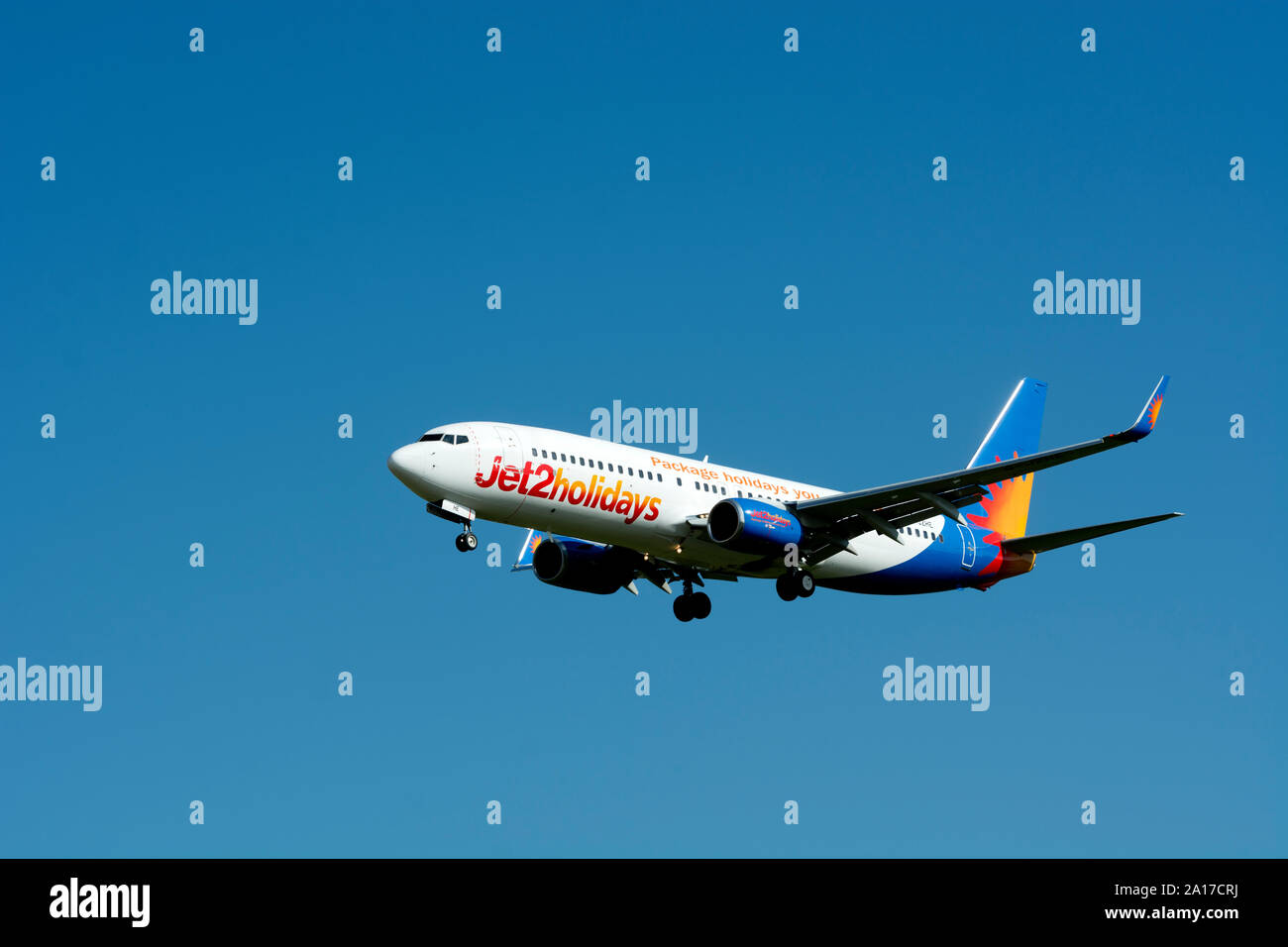 Jet2 Boeing 737-8K2 landing at Birmingham Airport, UK (G-JZHE Stock ...