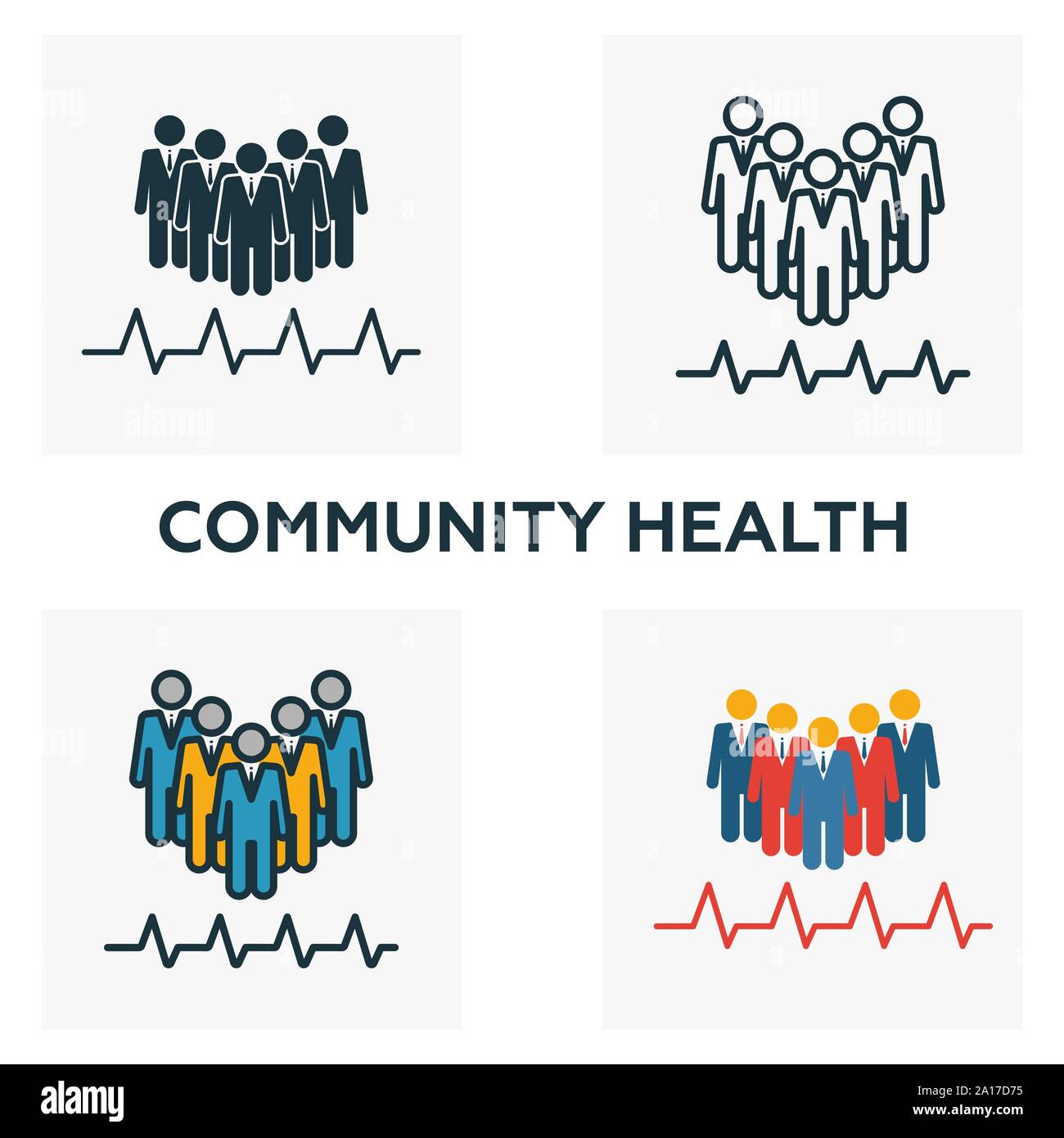 Community Health icon set. Four elements in diferent styles from icons ...
