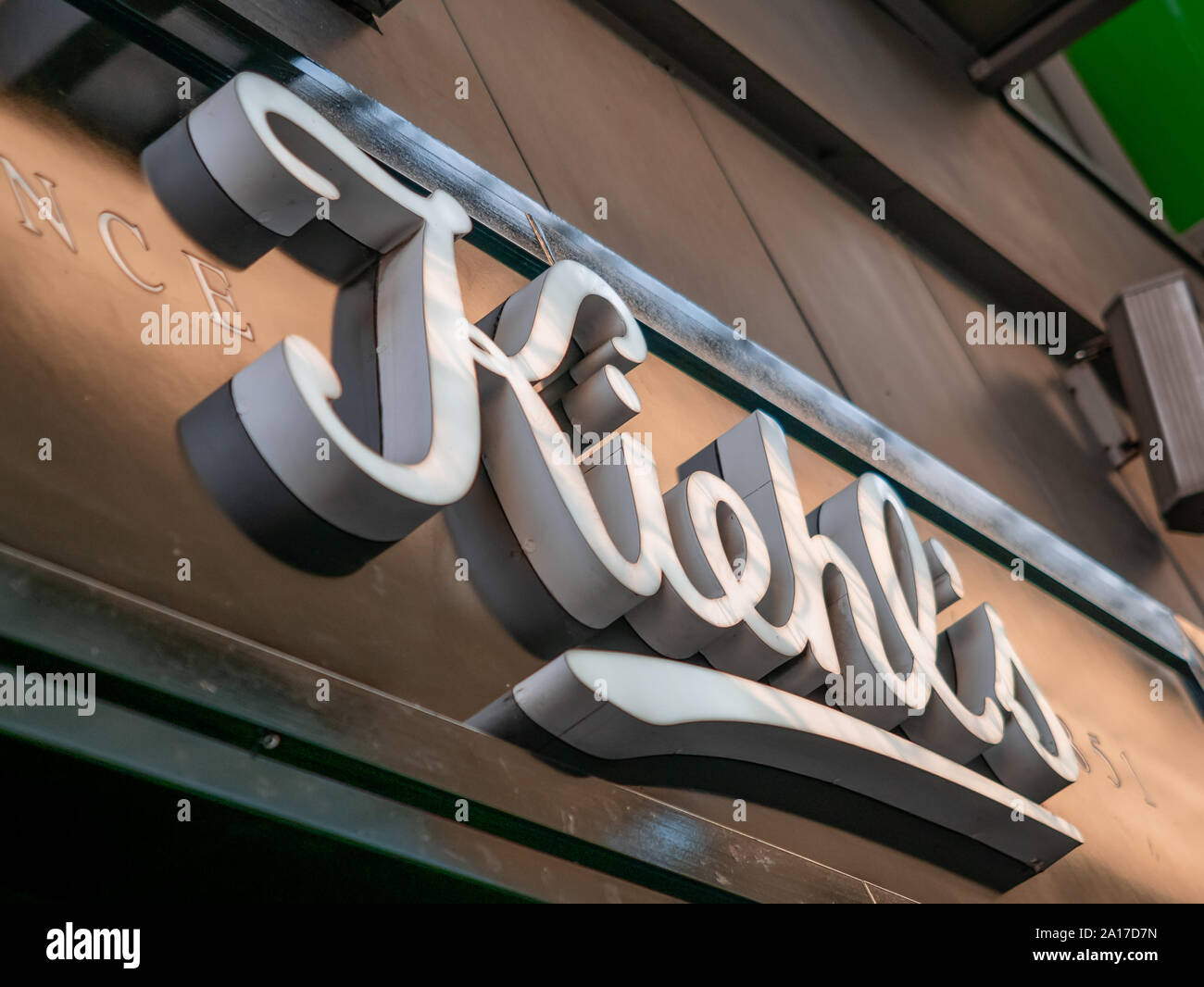 Moscow, Russia - September 14, 2019: Shop advertising sign with the ...