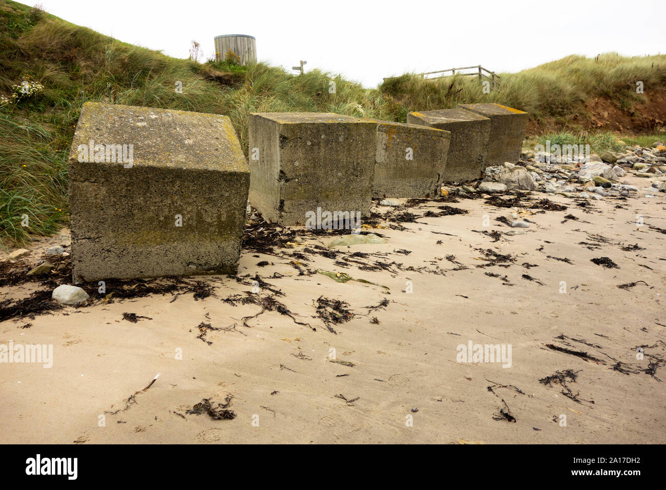 Concreate block sea defences along a section of coastline in ...
