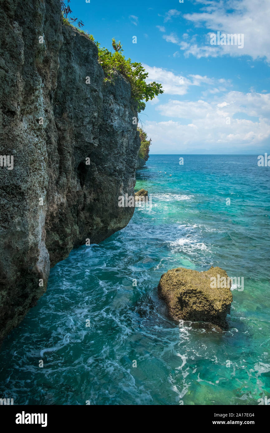 Rocks at the coast near General Santos on Mindanao in the Philippines ...