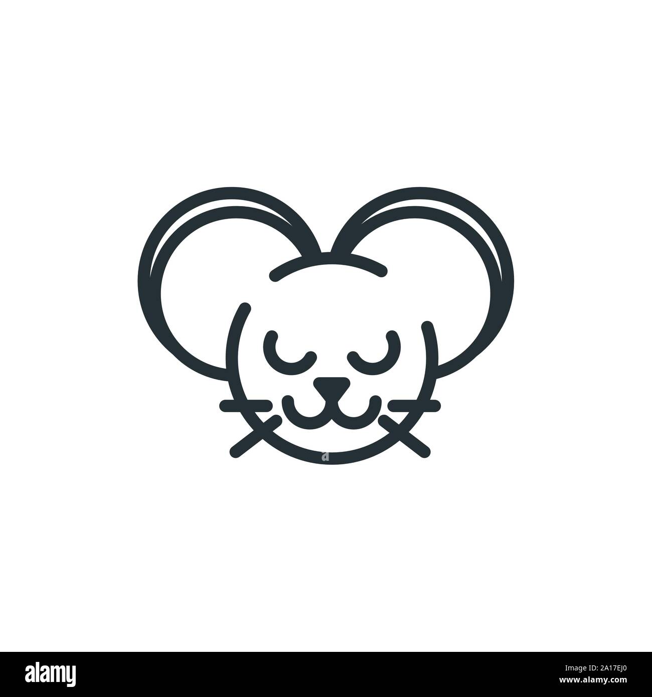 mouse face trick or treat happy halloween vector illustration line ...