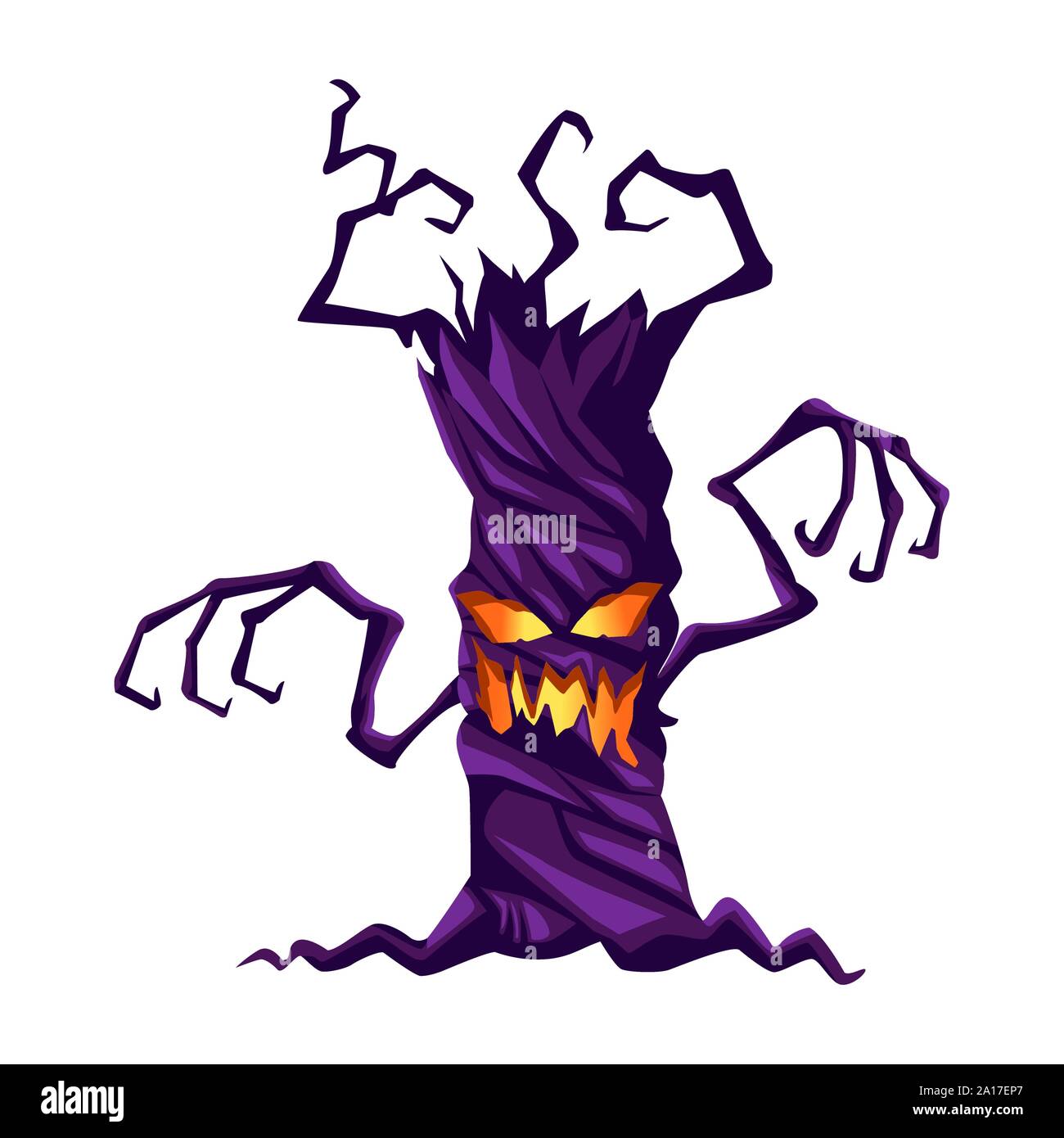 halloween enchanted tree isolated icon Stock Vector Image & Art - Alamy