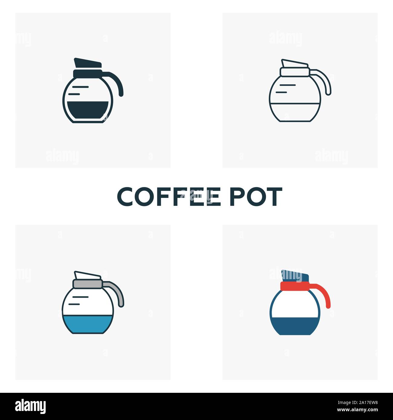 Coffee Pot icon. Thin line symbol design from coffe shop icon ...